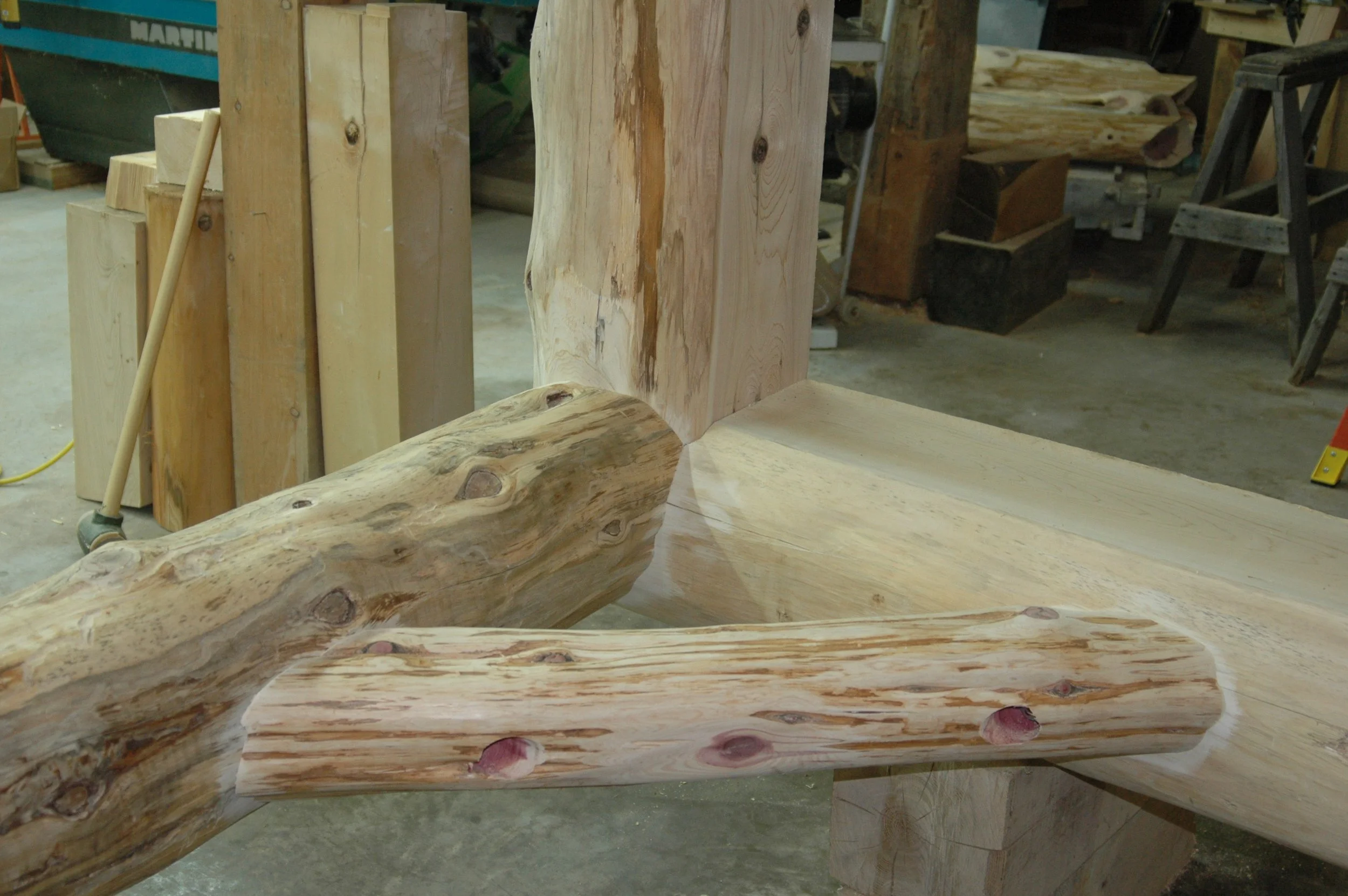 Log-framed porch — Adam Miller Carpentry