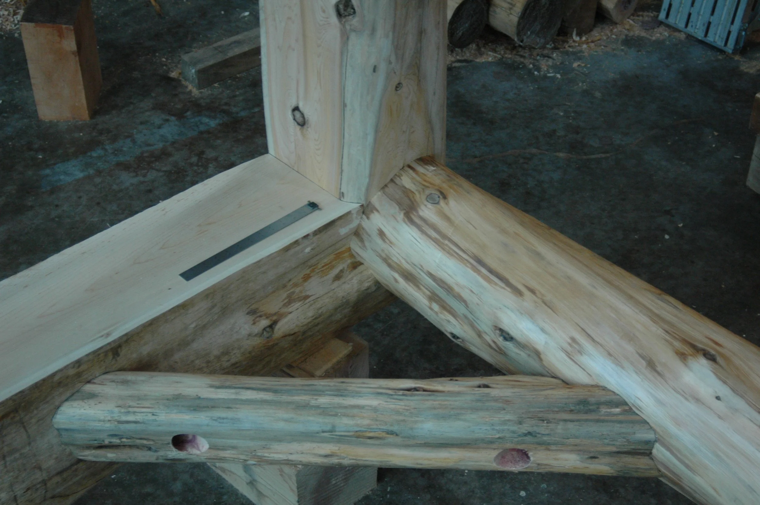 Log-framed porch — Adam Miller Carpentry