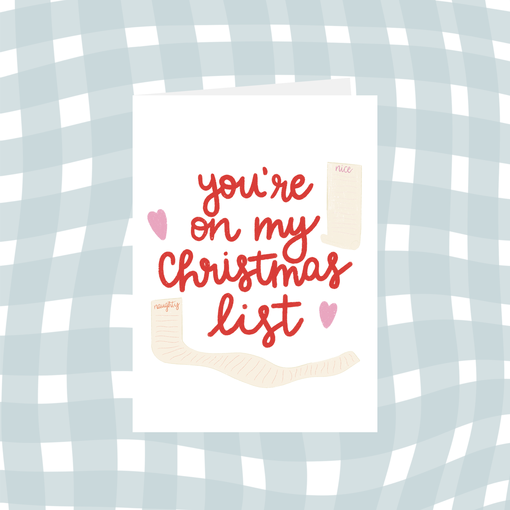 'you're on my christmas list' card — Busy Bee Stationery