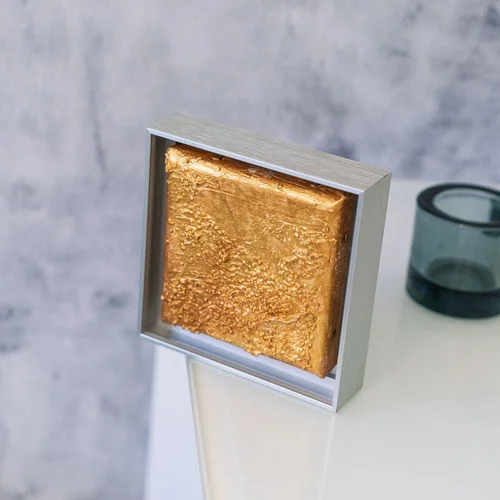 Simplicity in Texture: Gold Acrylic Canvas Art with a Minimalistic Touch