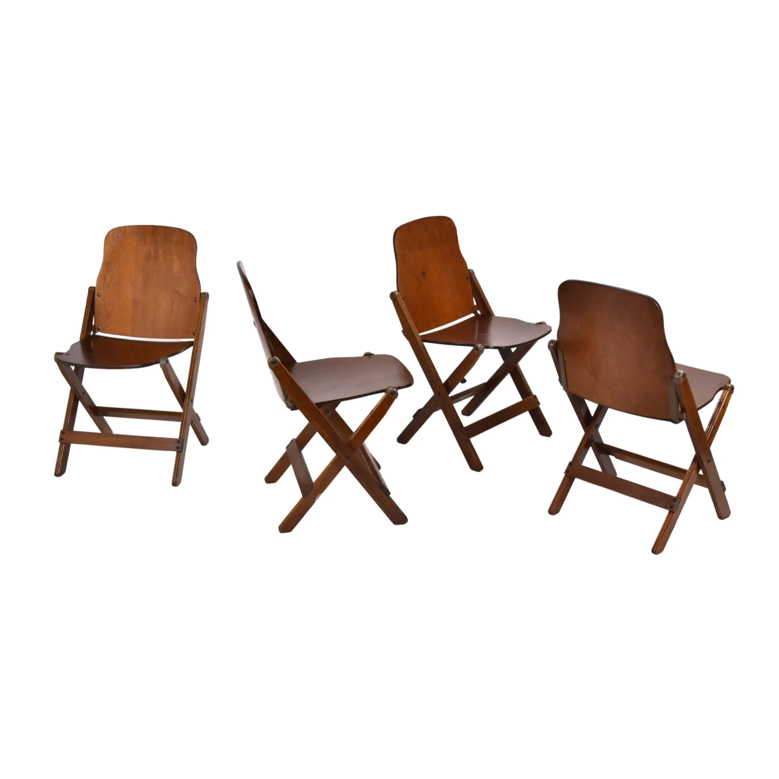 SOLD - 1940s Set of Four US Army Issued WWII Bentwood Folding Chairs ...