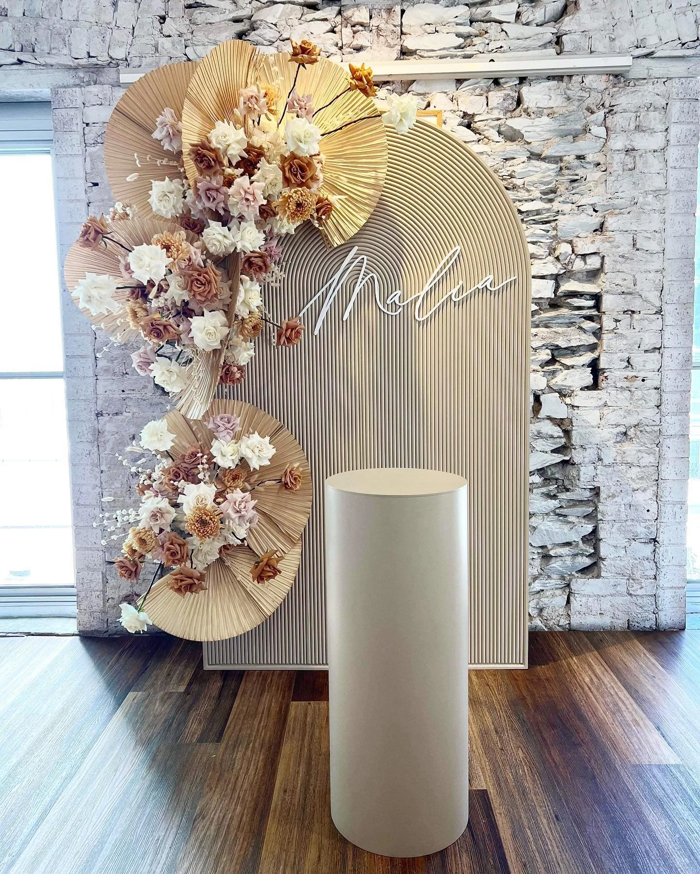 Nude Square and Lined Ripple Backdrop Combo — Luxe Events