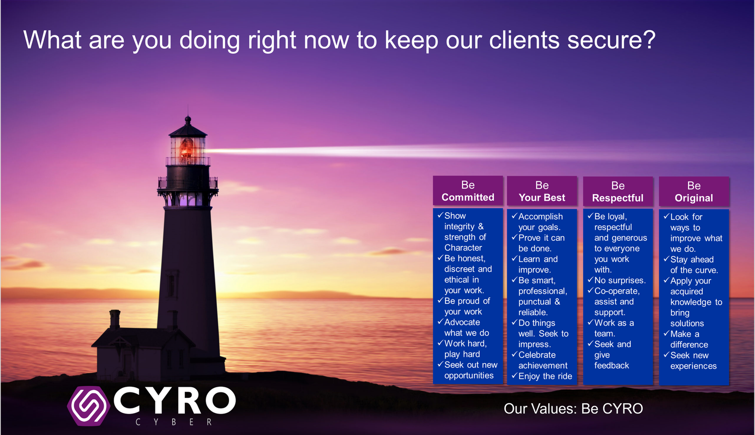 Our Code — CYRO