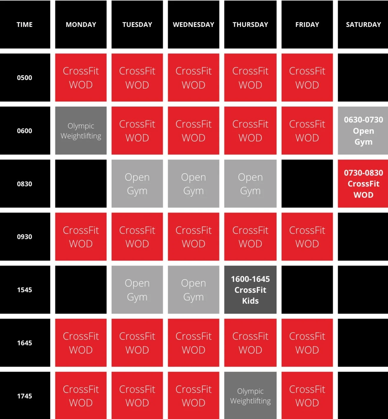 Class Times — CROSSFIT BRENDALE