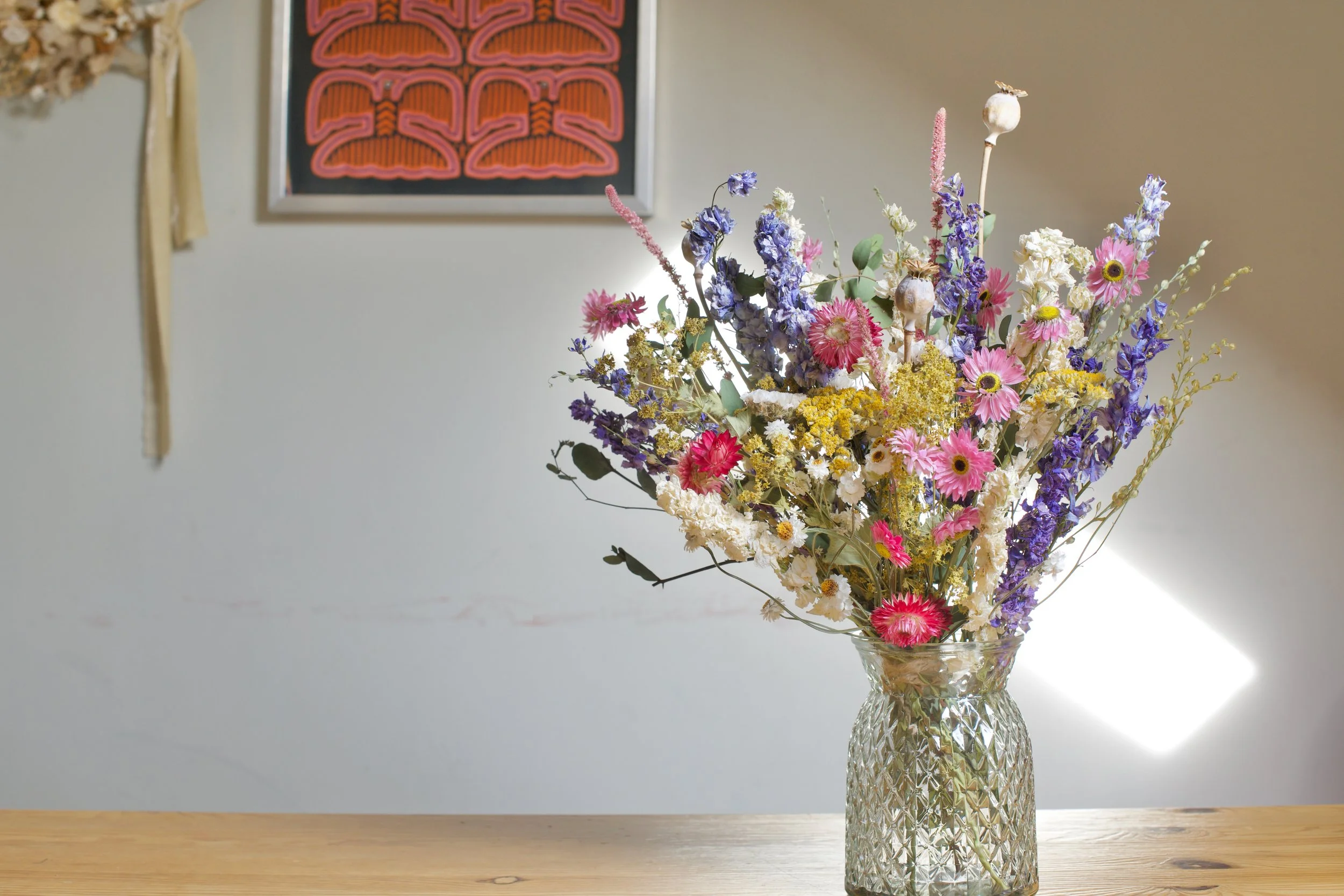 Dried flower meadow box. A beautiful, natural centrepiece. flowers and ...