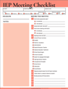 Editable IEP Meeting Checklist | Editable IEP Checklist | Editable PDF ...