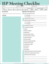 Editable IEP Meeting Checklist | Editable IEP Checklist | Editable PDF ...