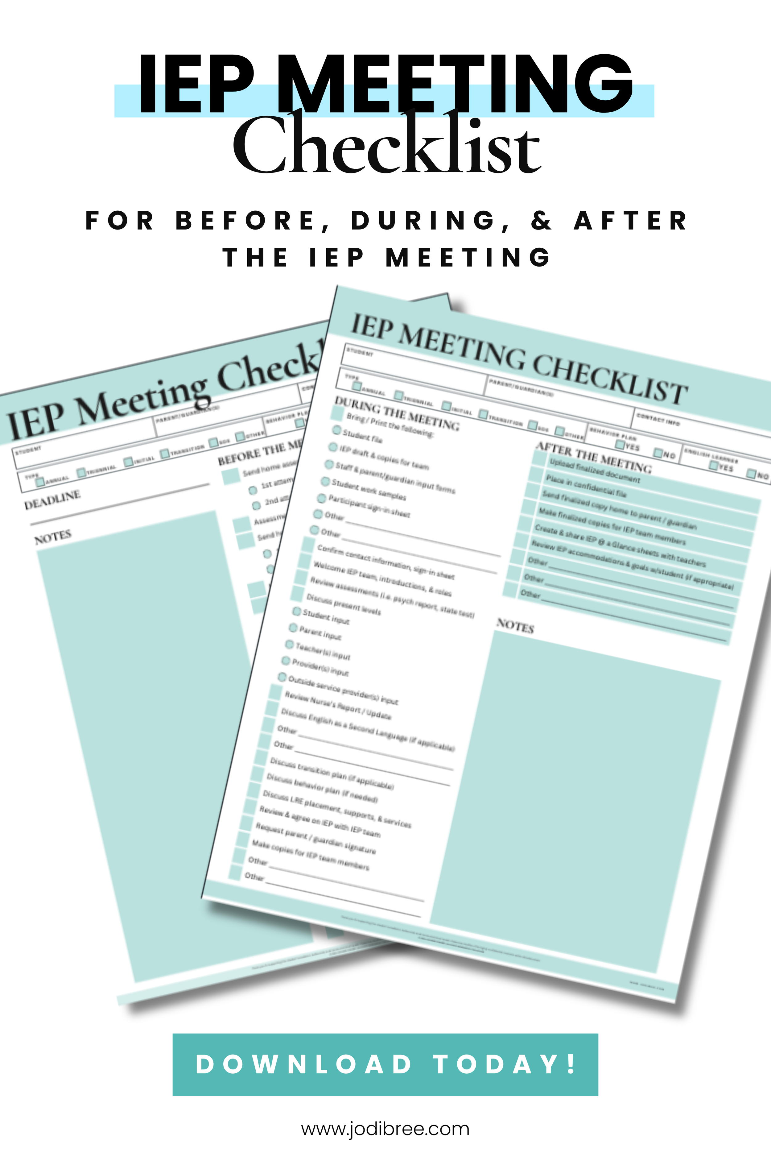 IEP Meeting Checklist | IEP Checklist | Printable Checklist — Jodi Romero