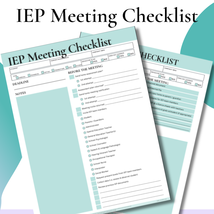 Editable IEP Meeting Checklist | Editable IEP Checklist | Editable PDF ...