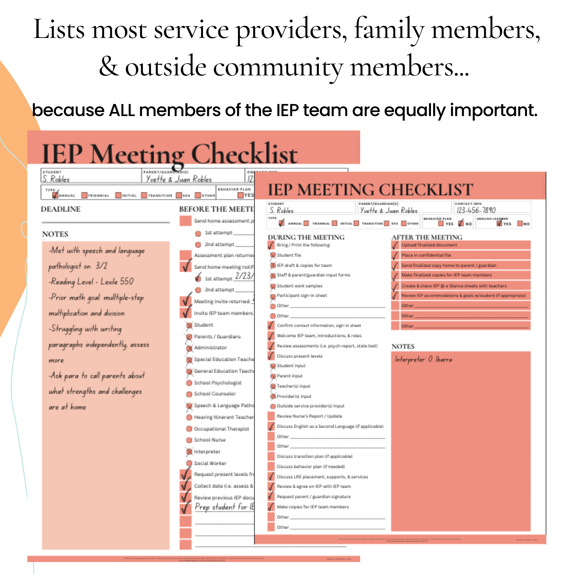 Editable IEP Meeting Checklist | Editable IEP Checklist | Editable PDF ...