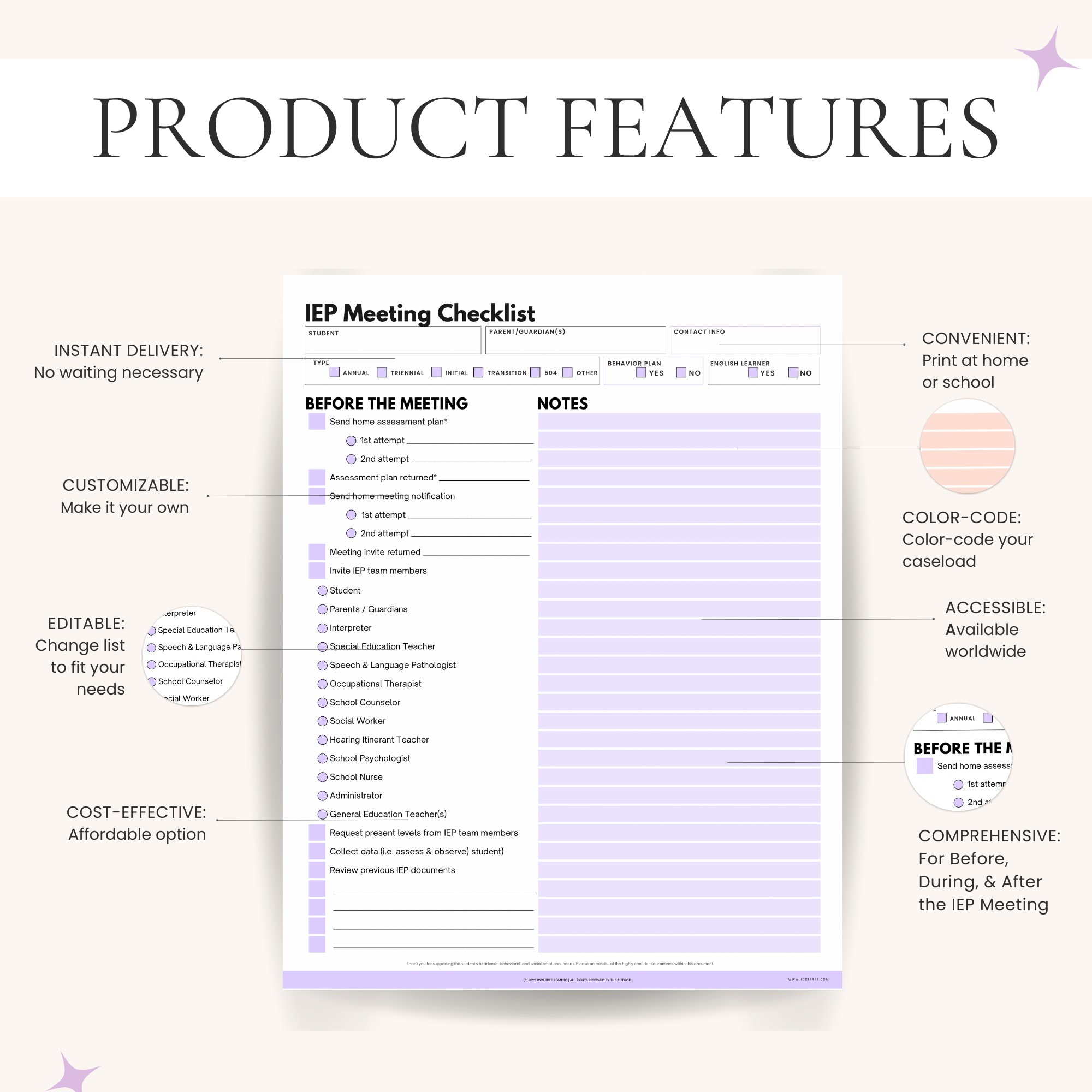 IEP Meeting Checklist | IEP Checklist | Printable Checklist — Jodi Romero