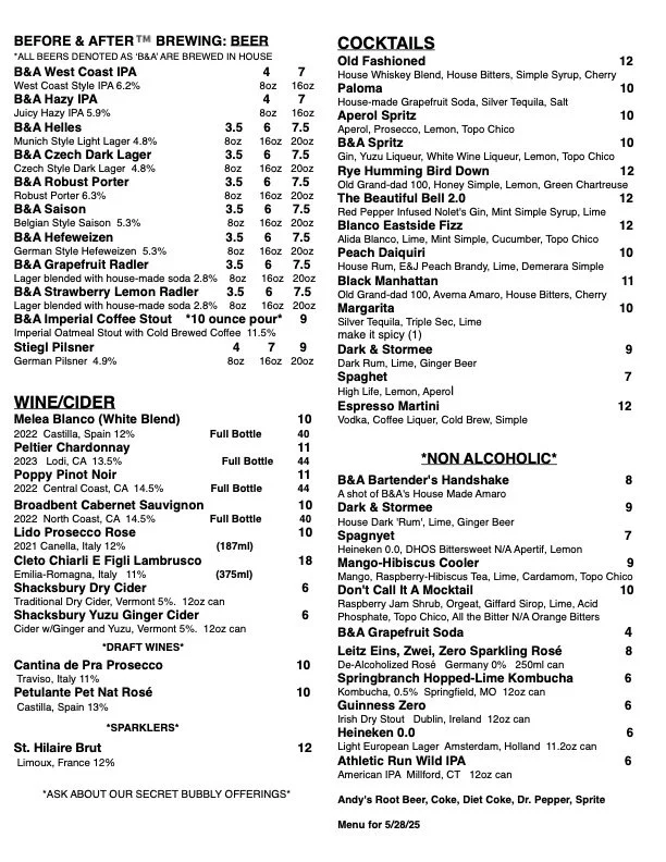 BEFORE AND AFTER BREWING