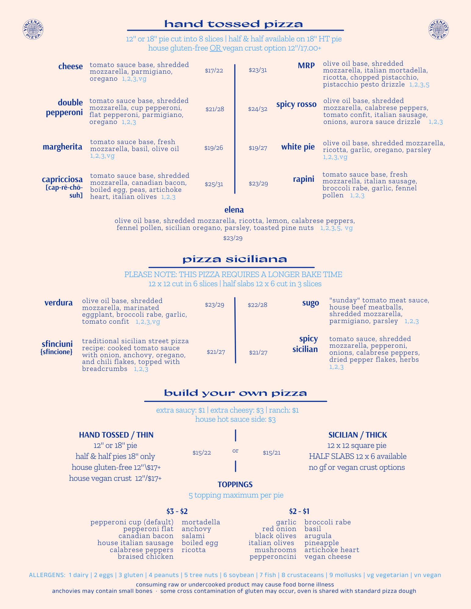 menu — Vincenzo's Pizza