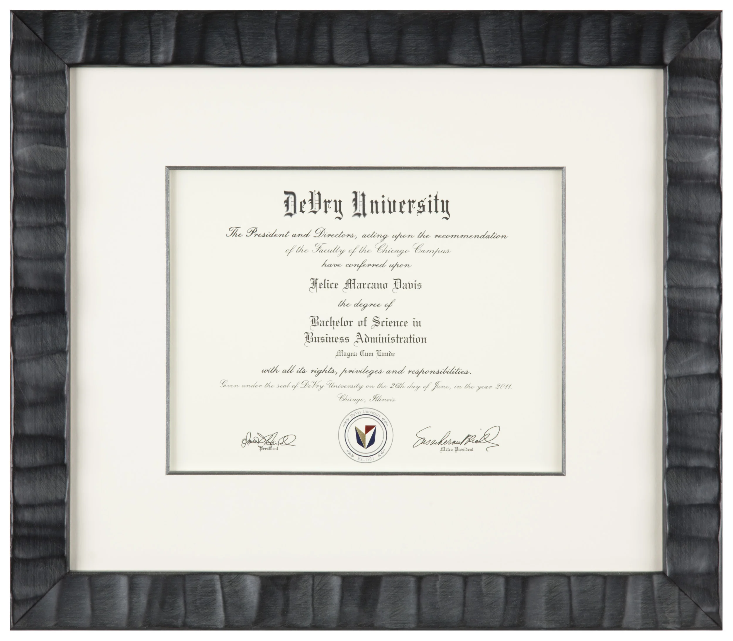 Diploma Frames Chicago — Chicago Frame Shop | Custom Picture Framing ...