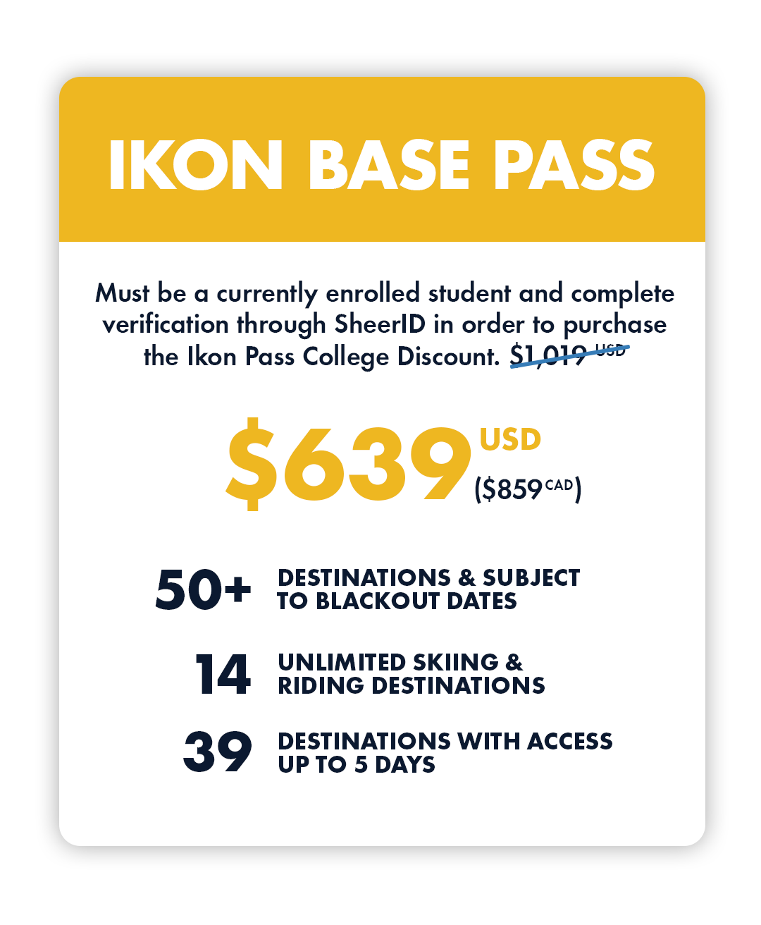 Ikon Pass College Discount | Outside Life
