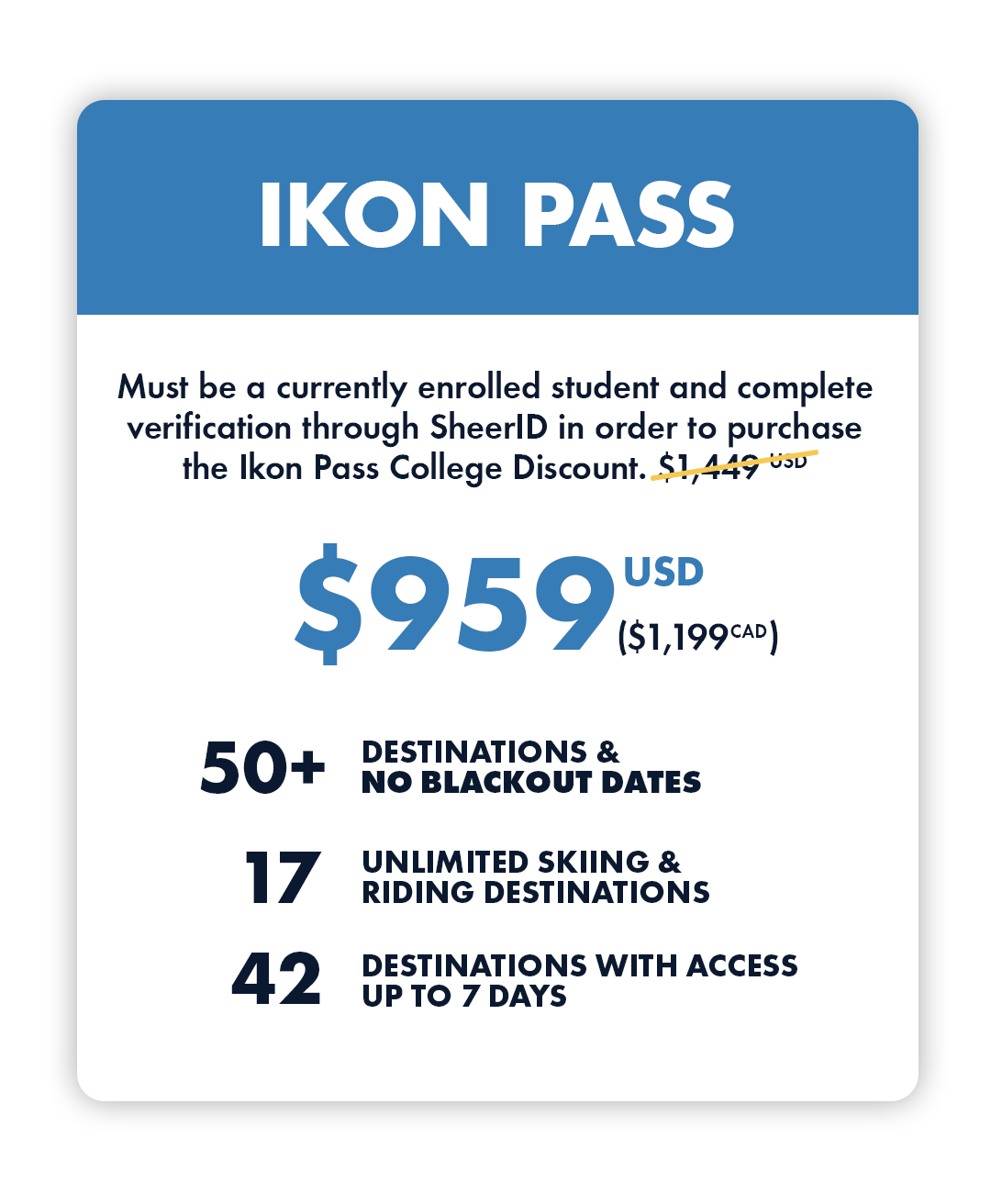 Ikon Pass College Discount | Outside Life