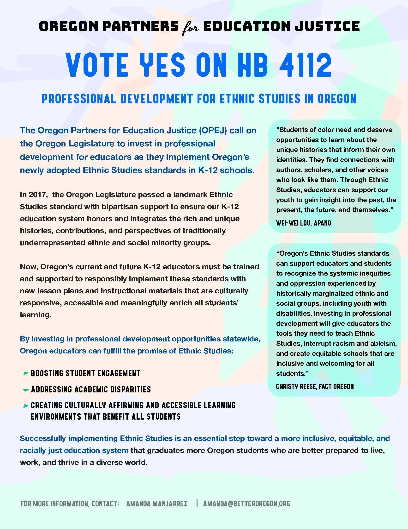 Our Advocacy — Oregon Partners for Education Justice