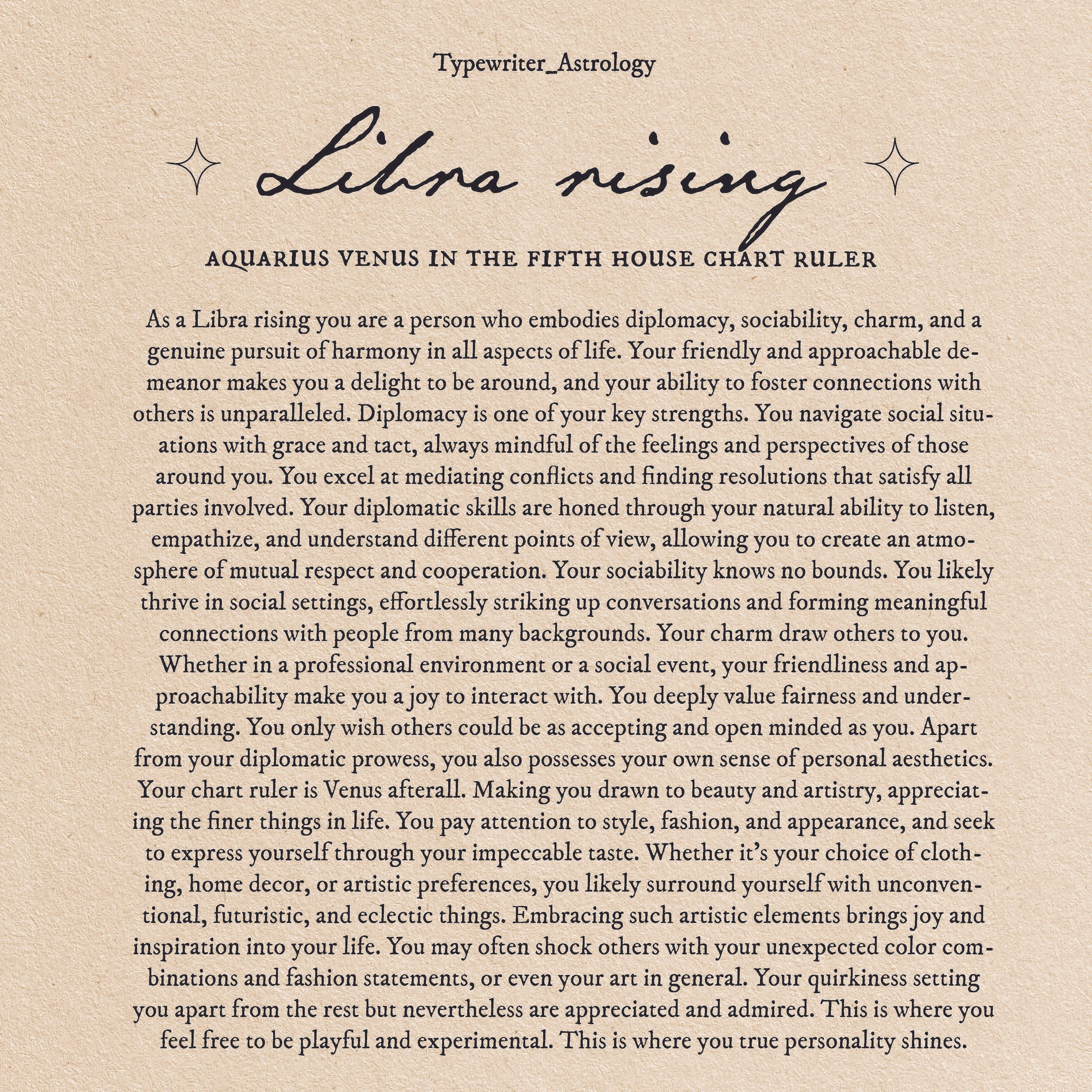 Ascendant + Chart ruler — Typewriter Astrology