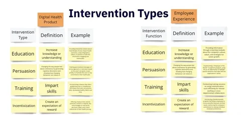 Some examples of intervention types and what they are for both employee ...