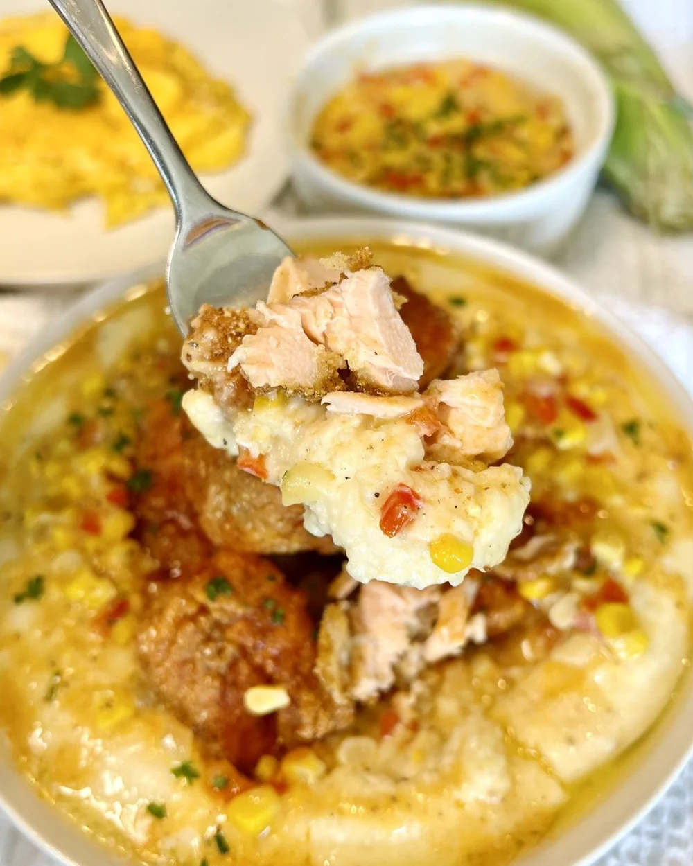 Fried Salmon Nuggets & Grits — @chefmikehard Recipes!