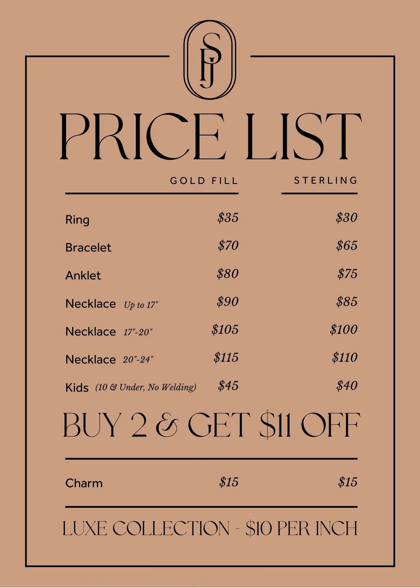 Pricing — Saldare Permanent Jewelry