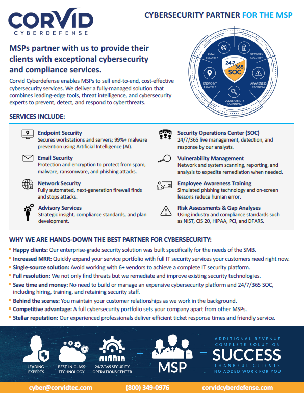 Data and Compliance Sheets | Corvid Cyberdefense