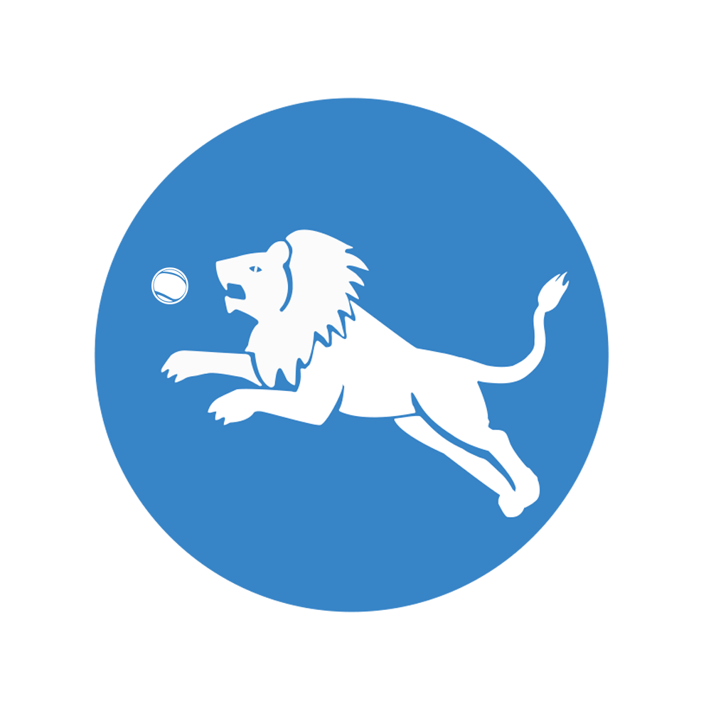 White Lion With Blue Background Logo