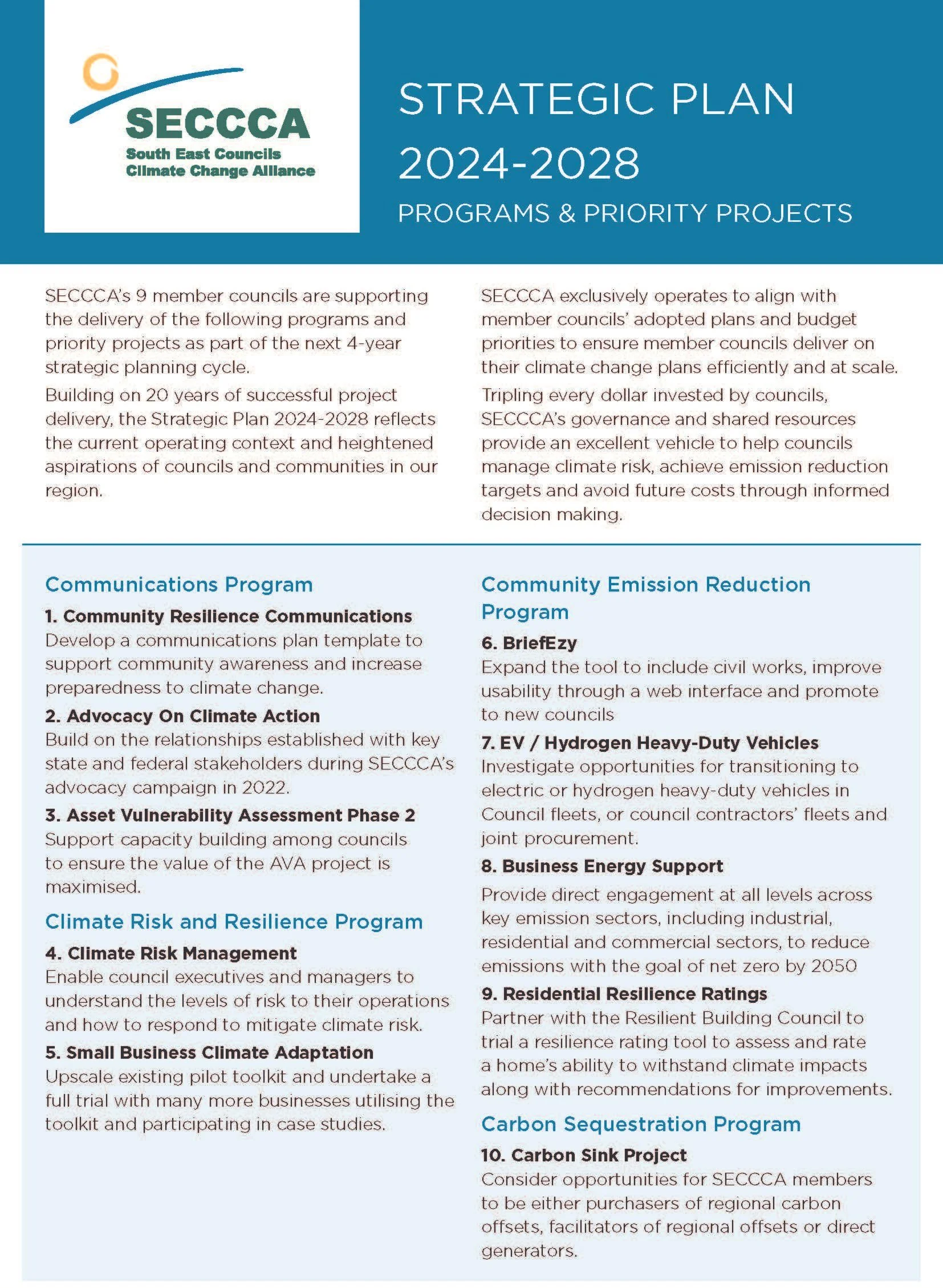 Draft Strategic Plan 2024 2028 Seccca