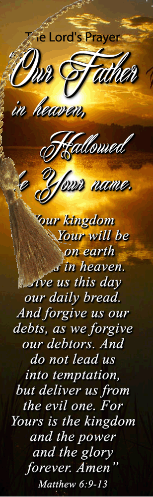 The Lord's Prayer, Matthew 6:9-13 | Matthew 6:6-7, Christian bookmark ...