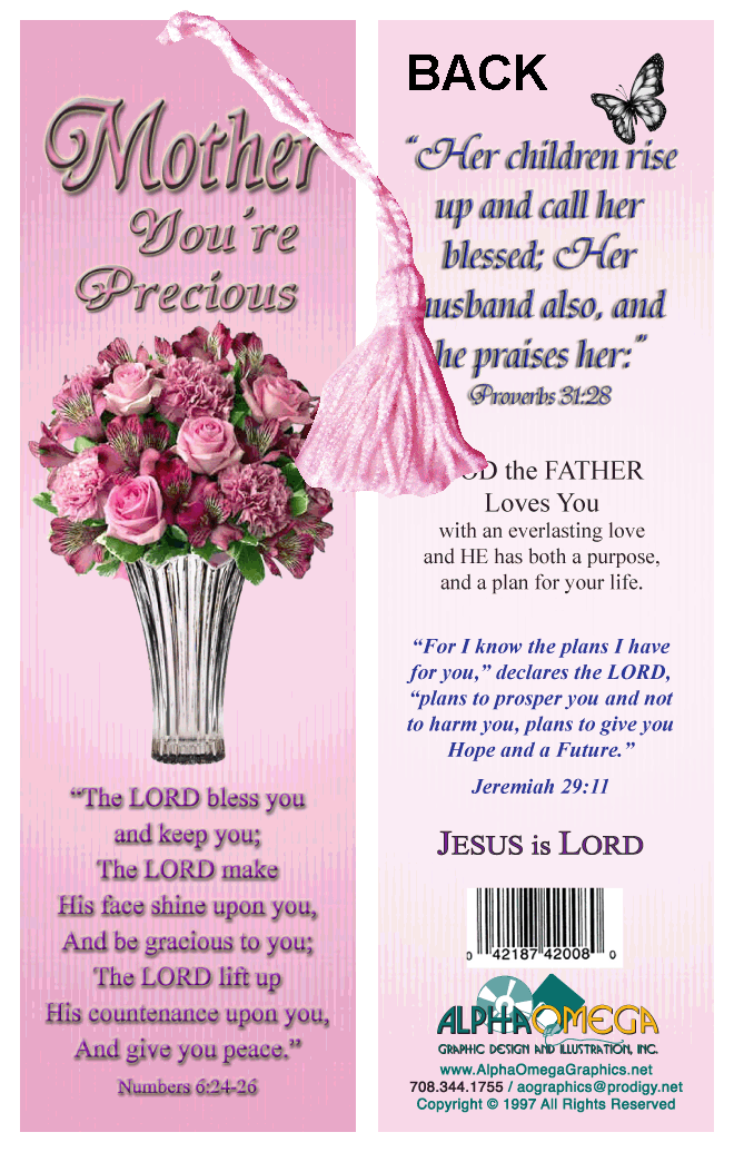 Mother (You're Precious), Numbers 6:24-26, Proverbs 31:28, Christian ...