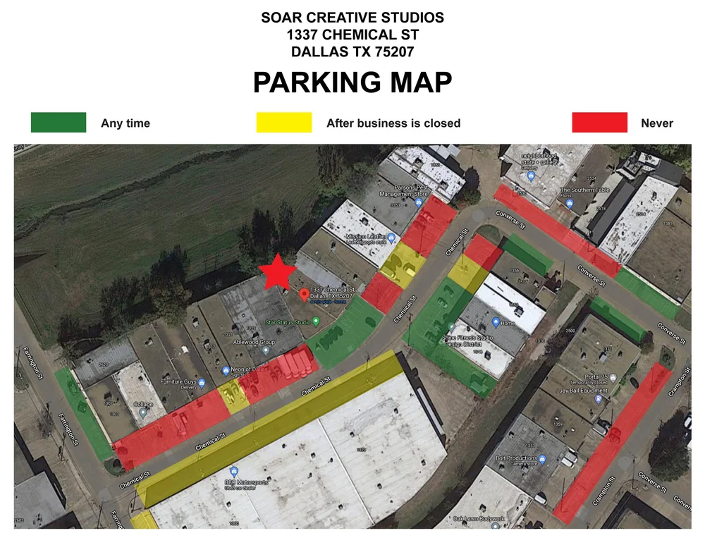 Soar Creative Studios Parking Map - Soar Creative Studios