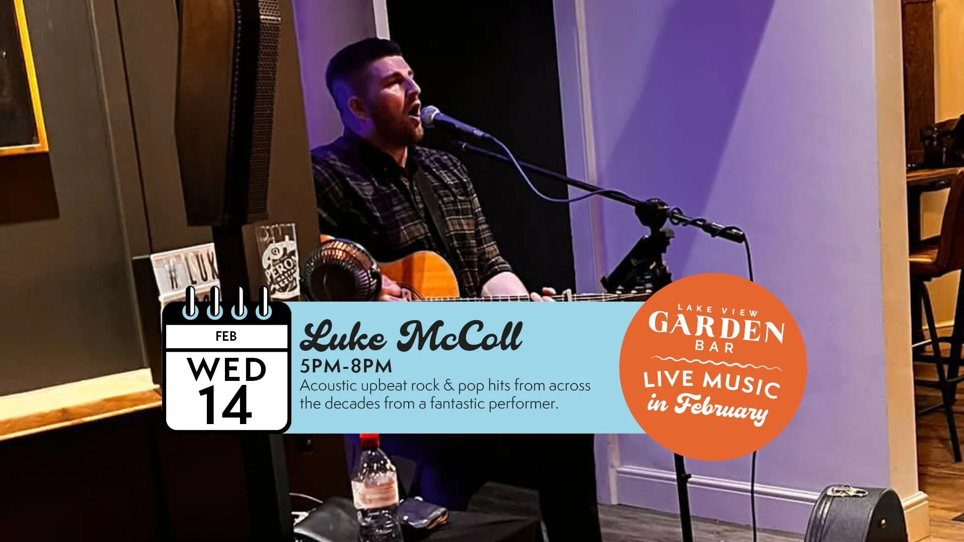 Luke Mccoll | 14th February | Live Music — Lake View Garden Bar