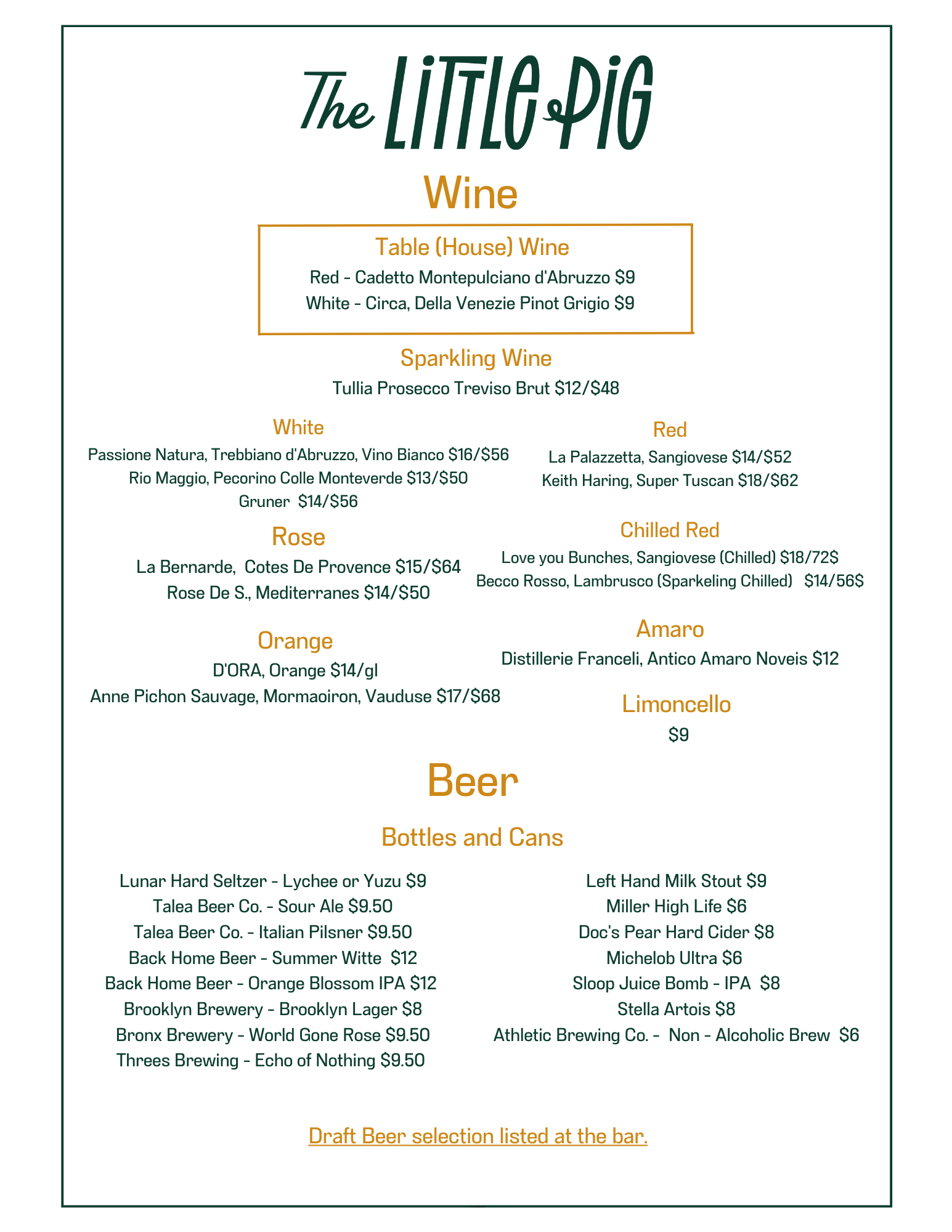 Menu — The Little Pig