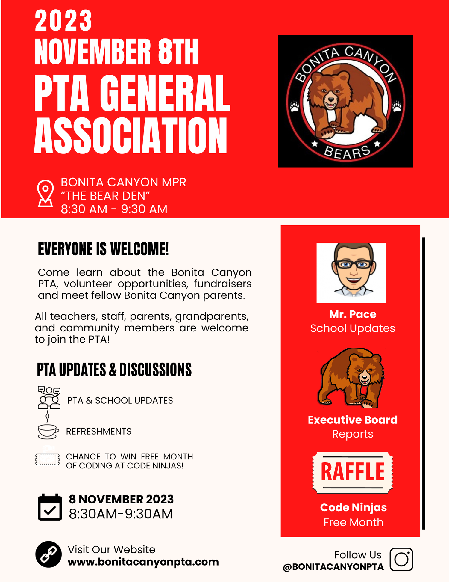 General Association PTA Meeting — Bonita Canyon PTA | Irvine, California