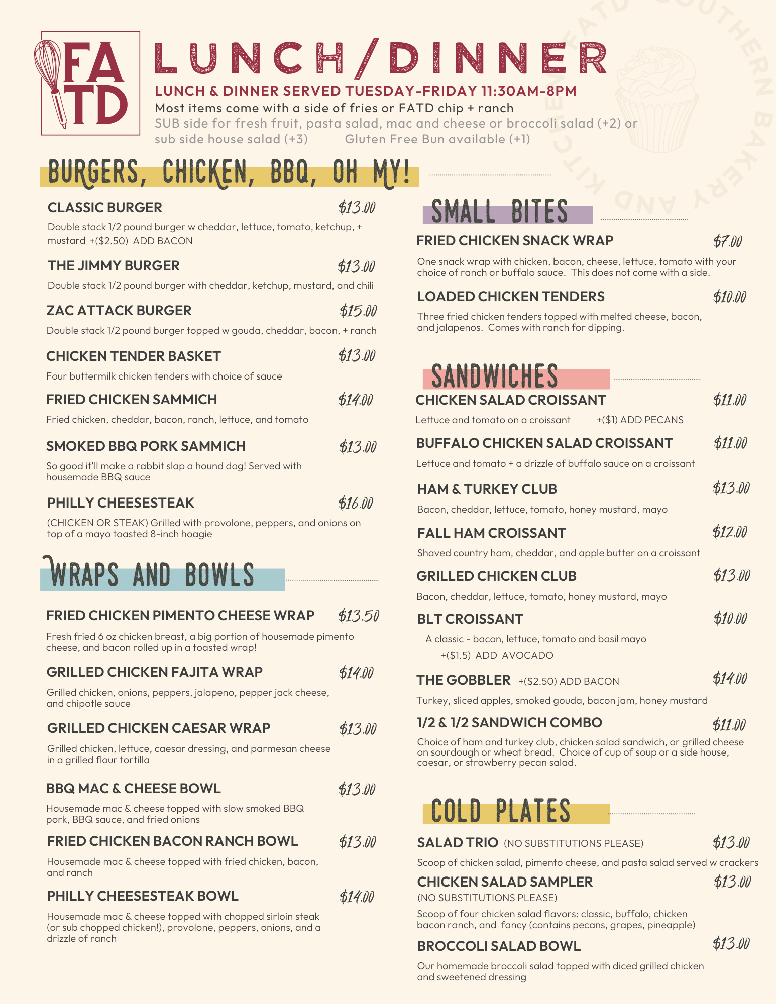 Kitchen Menu — Farmer and the Dail