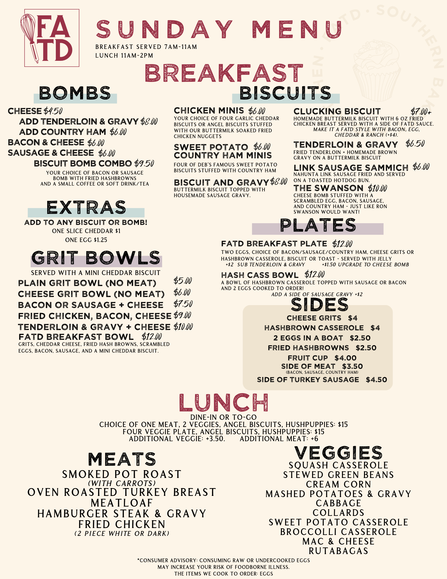 Kitchen Menu — Farmer and the Dail