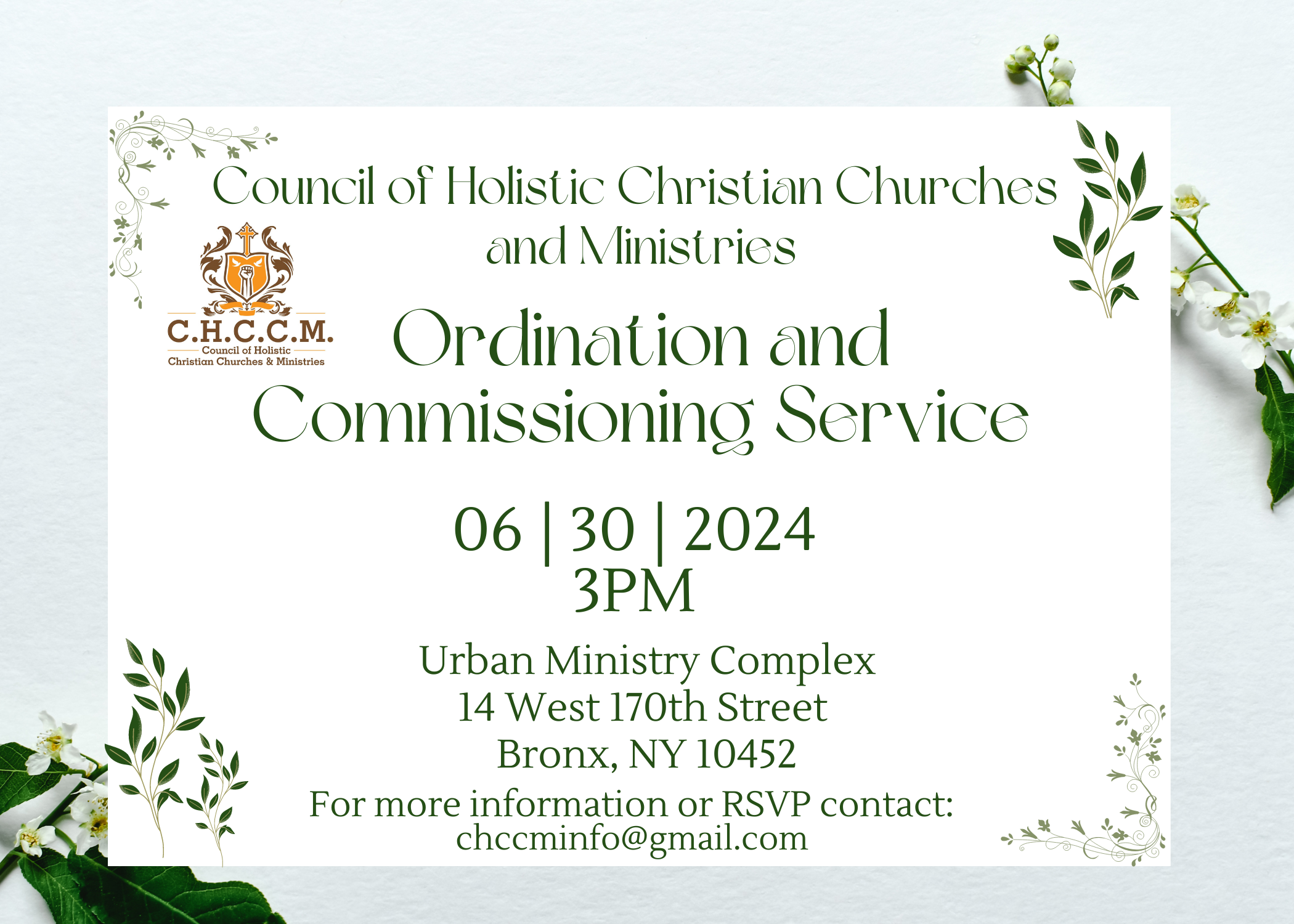 Events — Council of Holistic Christian Churches and Ministries, Inc.