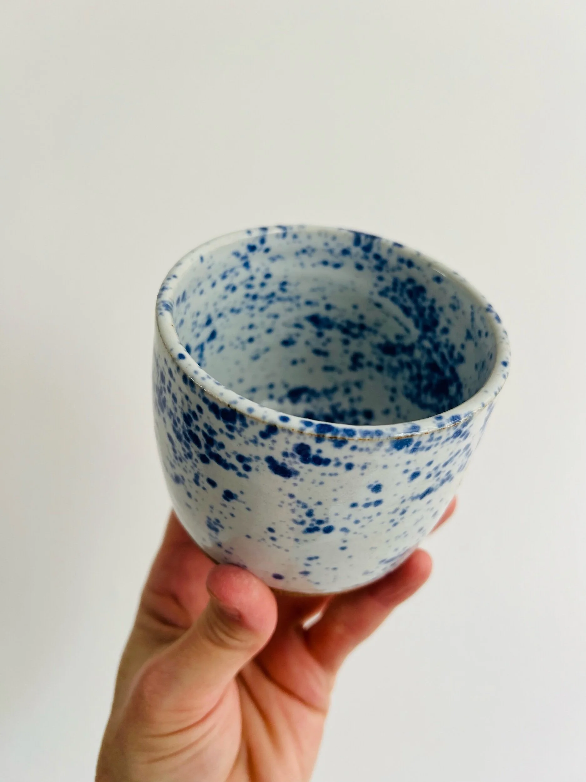 Blue Speckled Mugs — BOWMAN CERAMICS