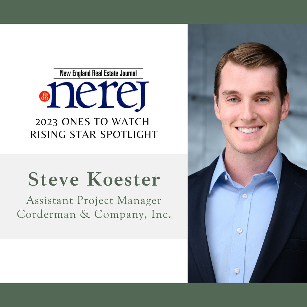 Corderman & Company's APM Steve Koester recognized by NEREJ’s 2023 Ones to Watch Rising Star ...
