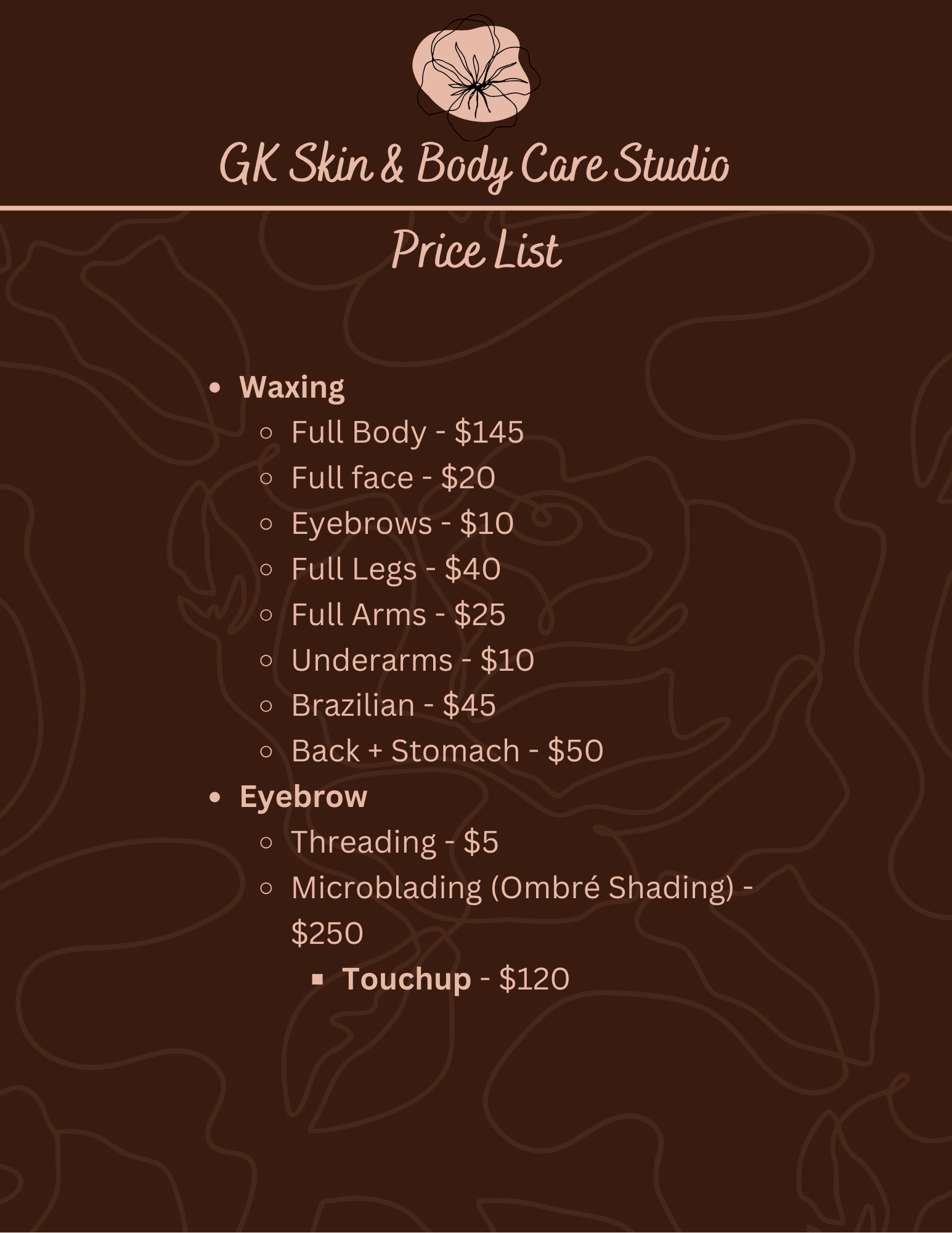 Pricing — GK Skin & Body Care