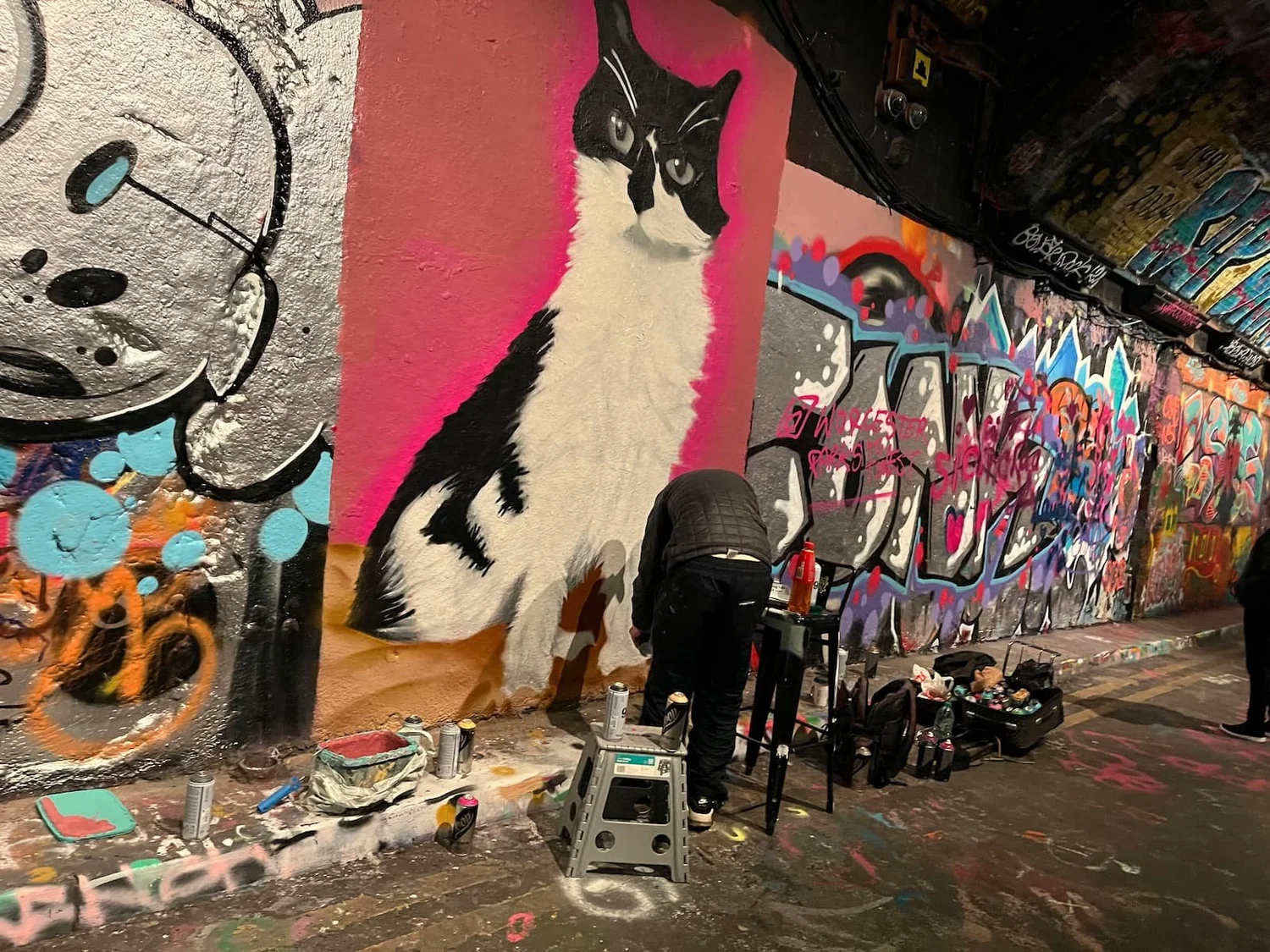 Enjoying street art at the graffiti tunnel at Leake Street Arches in ...