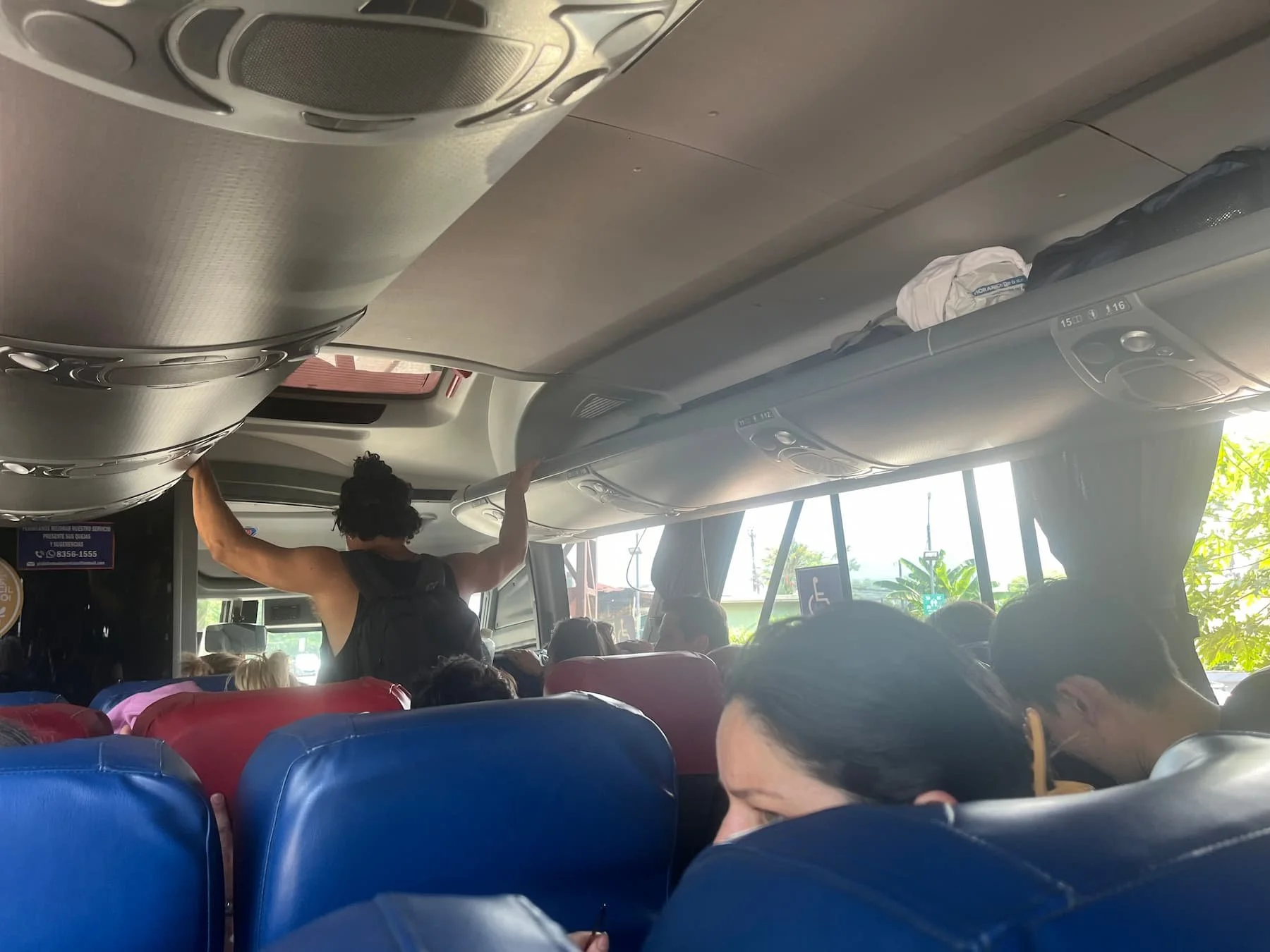 Taking the San Jose to La Fortuna bus in Costa Rica.