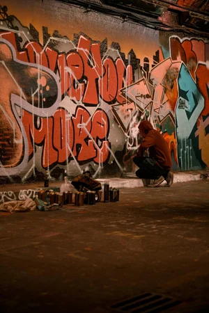 Enjoying street art at the graffiti tunnel at Leake Street Arches in ...