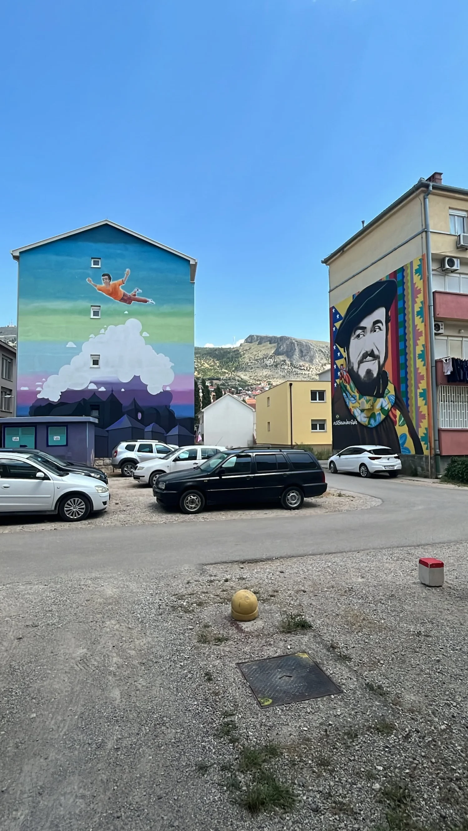 The story behind the beautiful building graffiti art in Mostar.