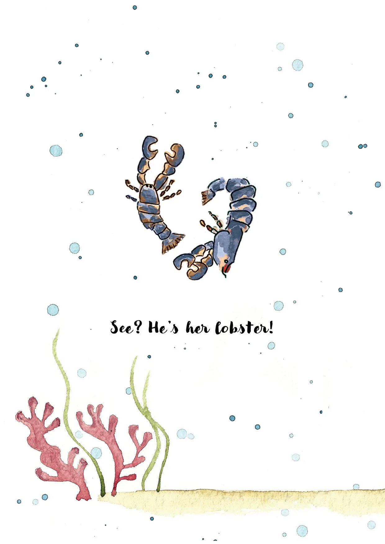 See? He's her lobster! card — feather.ink
