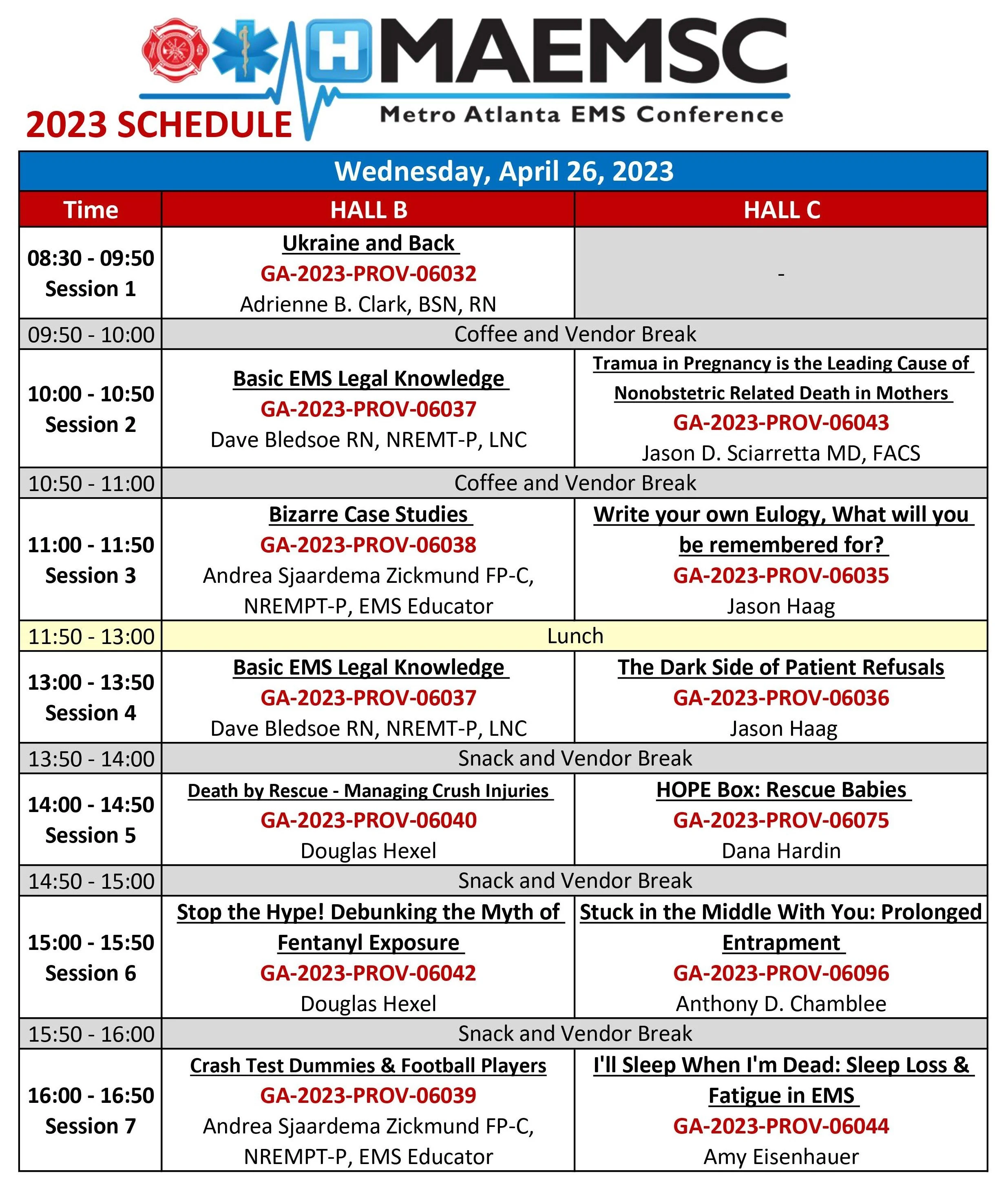 Menu 1 — Metro Atlanta EMS Conference, Inc.