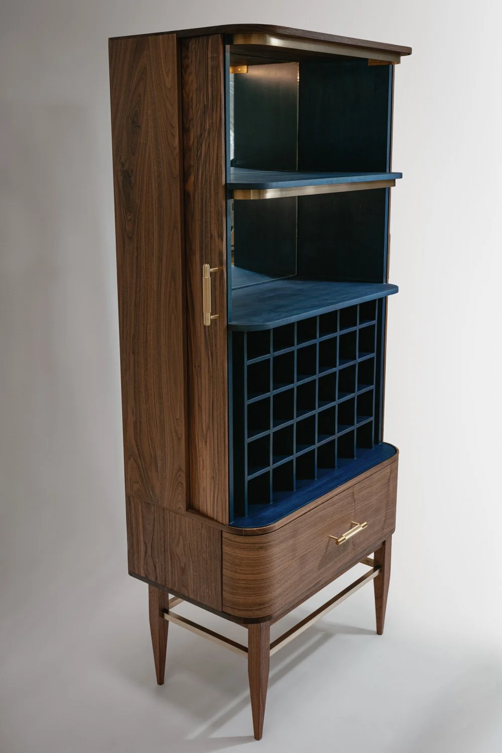 Walnut Art Deco Drinks Cabinet — Bear Creation