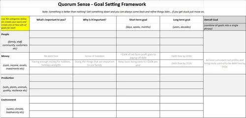Identifying goals and resources — Quorum Sense