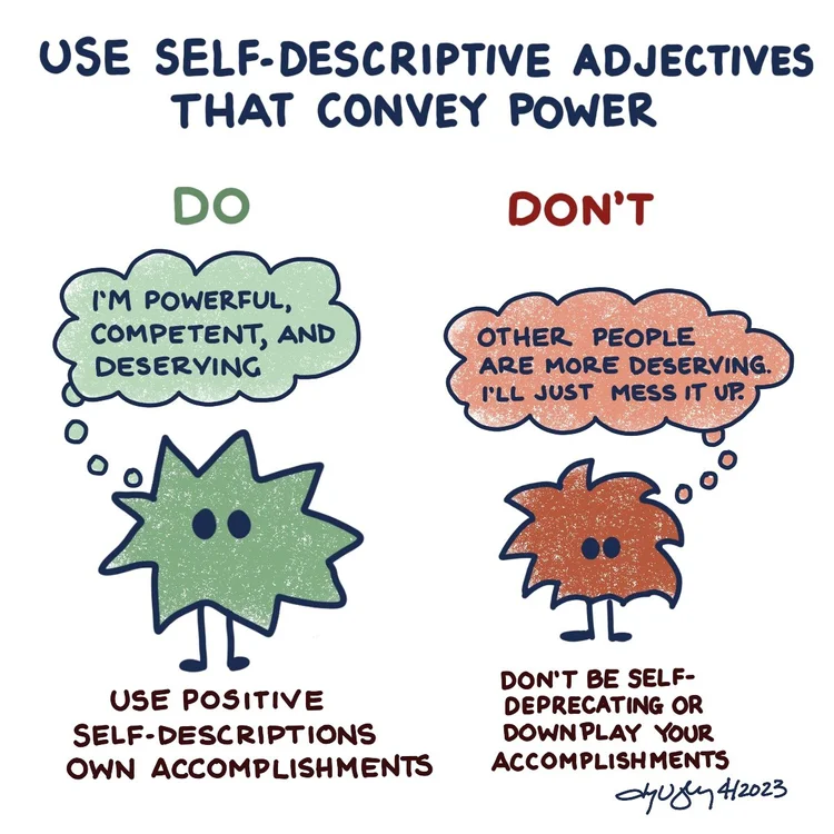 Use self-descriptive adjectives that convey power — Sparkling Leaders