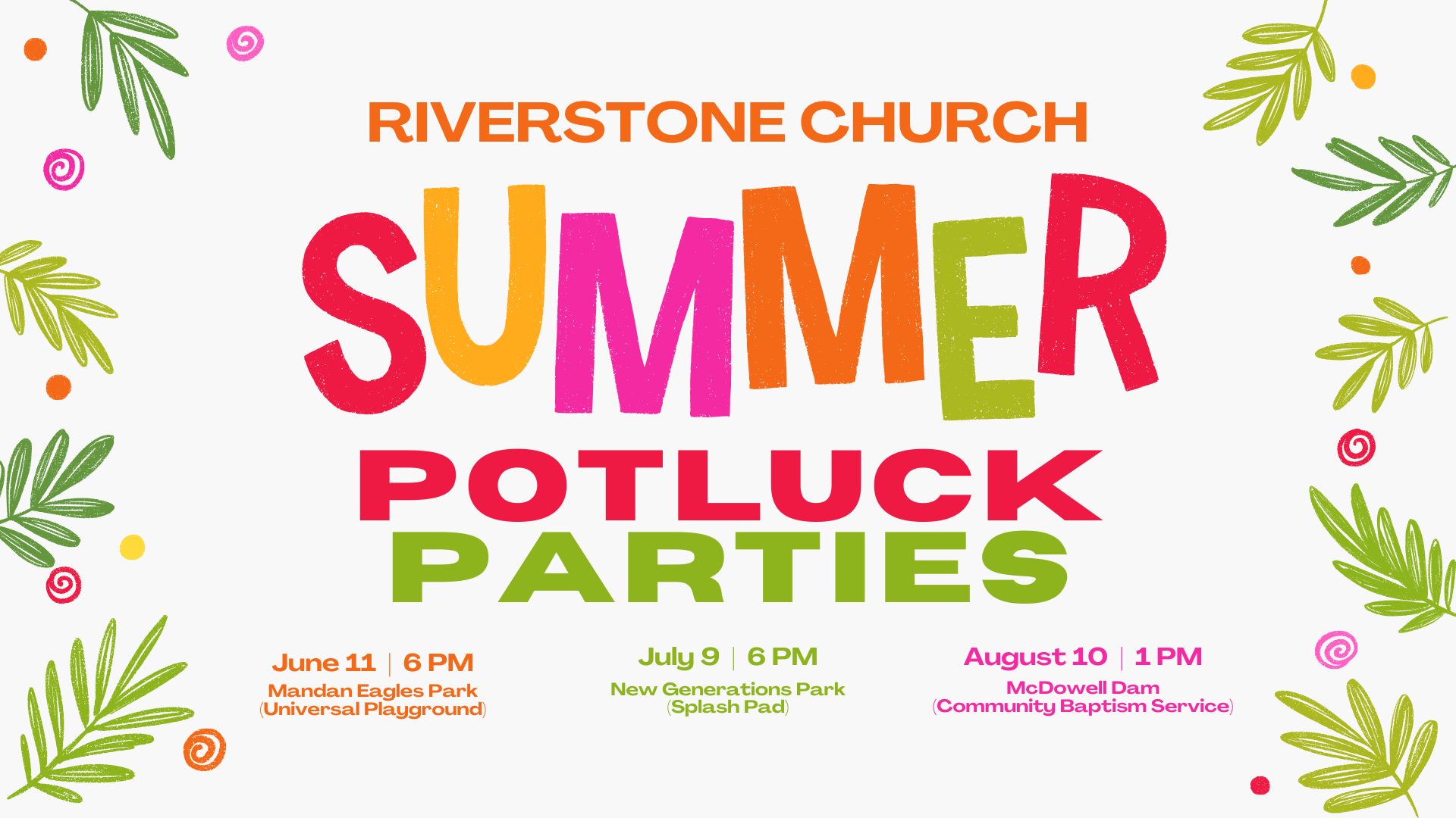 Summer Potluck Party — Riverstone Church